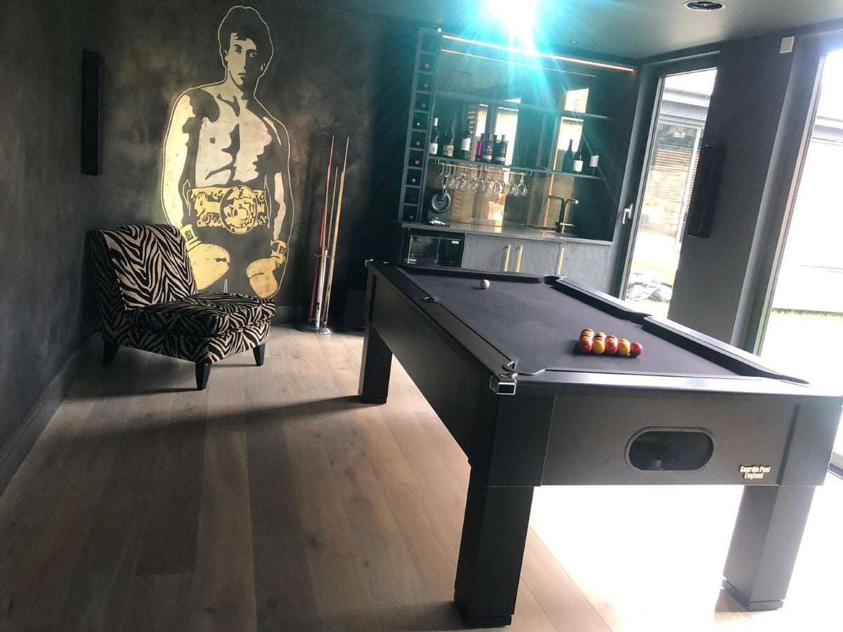 Geordie Pool Black Home Pool Table Square Legs – Man Cave Essentials
