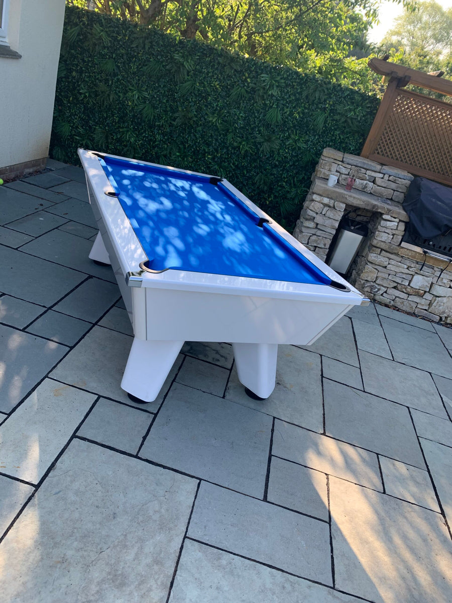 Outdoor CryWolf Gloss White Pool Table and Trim – Man Cave Essentials